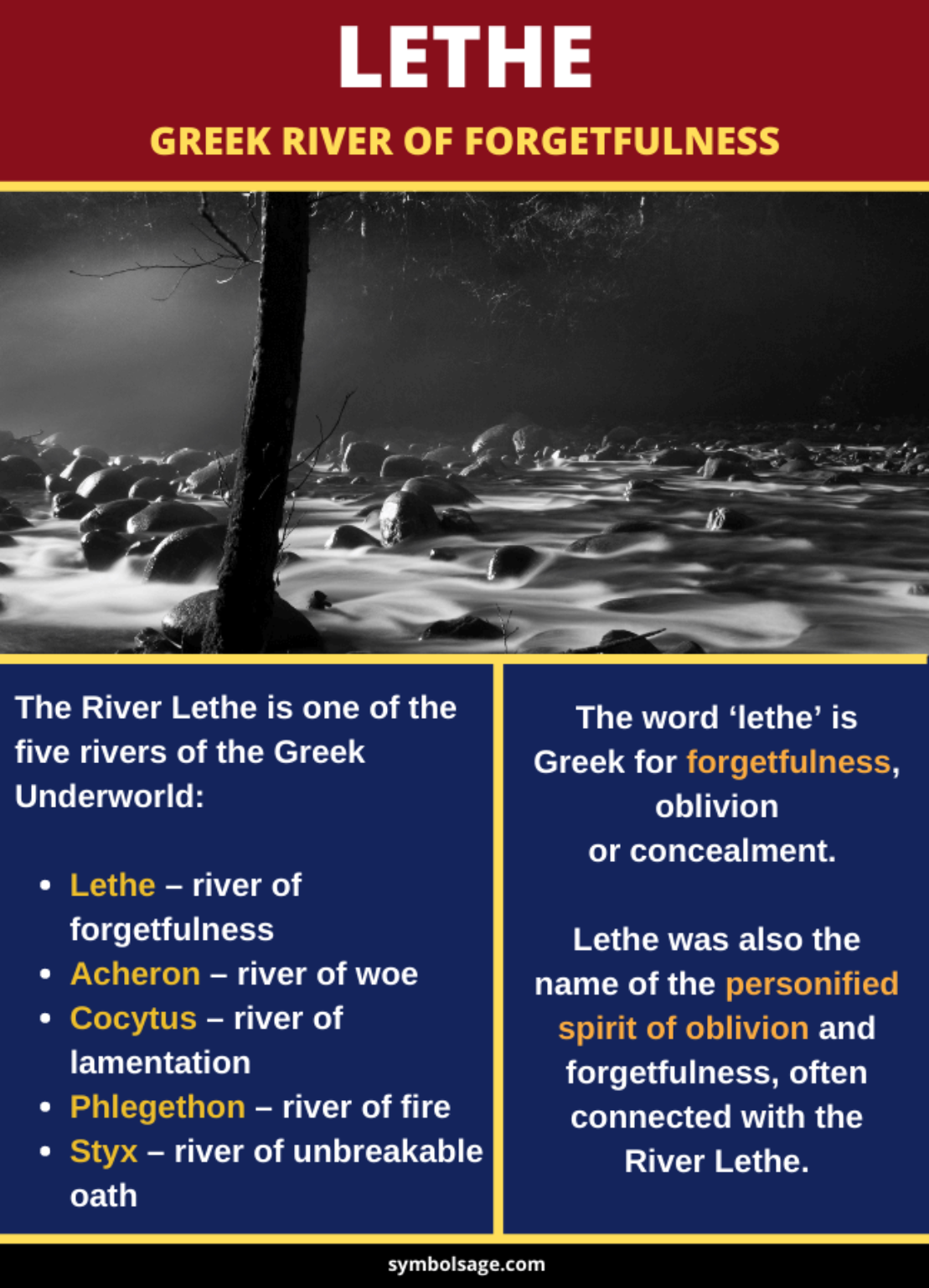Lethe – Greek River of Forgetfulness - Symbol Sage