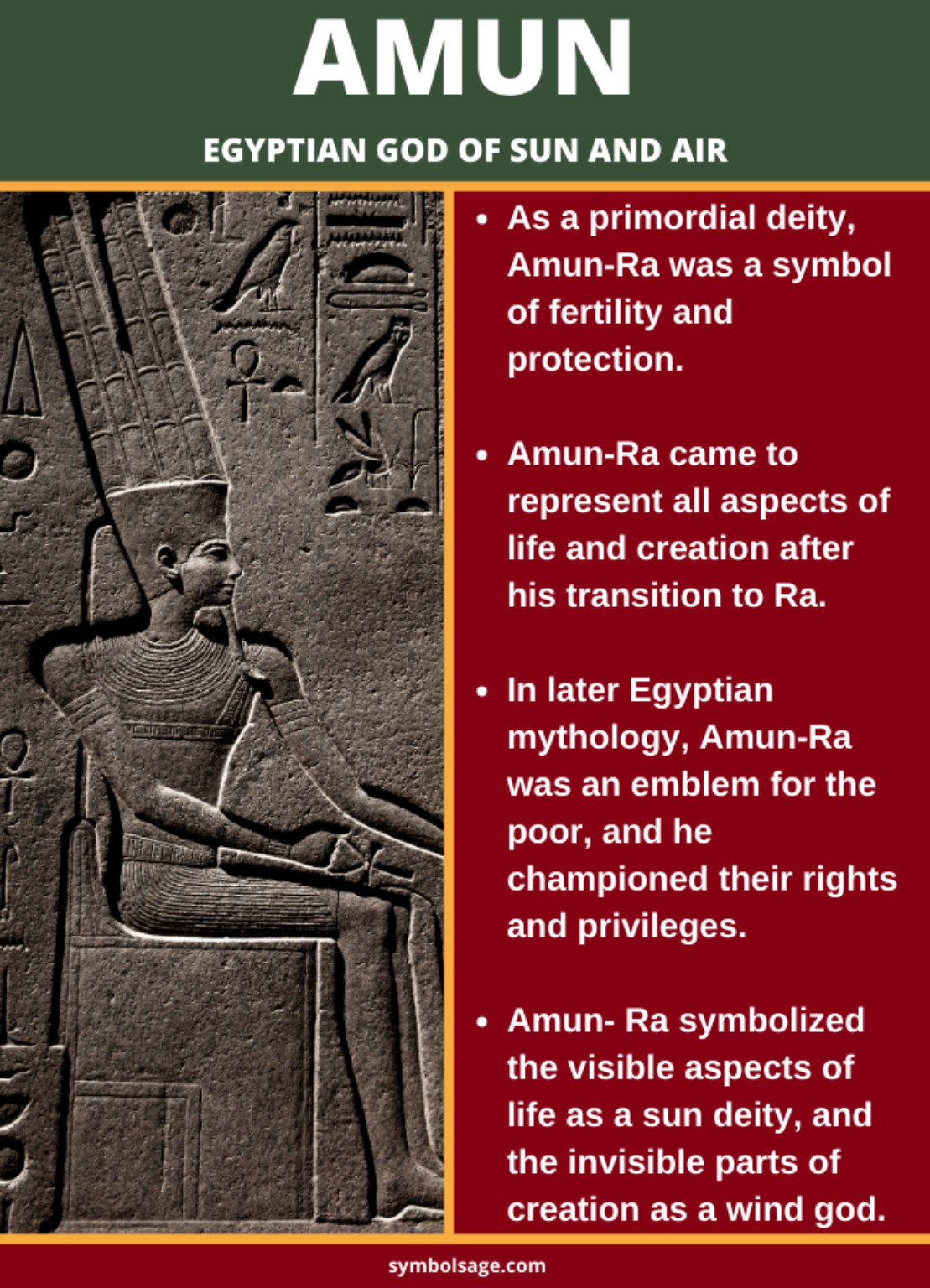Amun: The Sun God's Journey through Egyptian Mythology - Symbol Sage