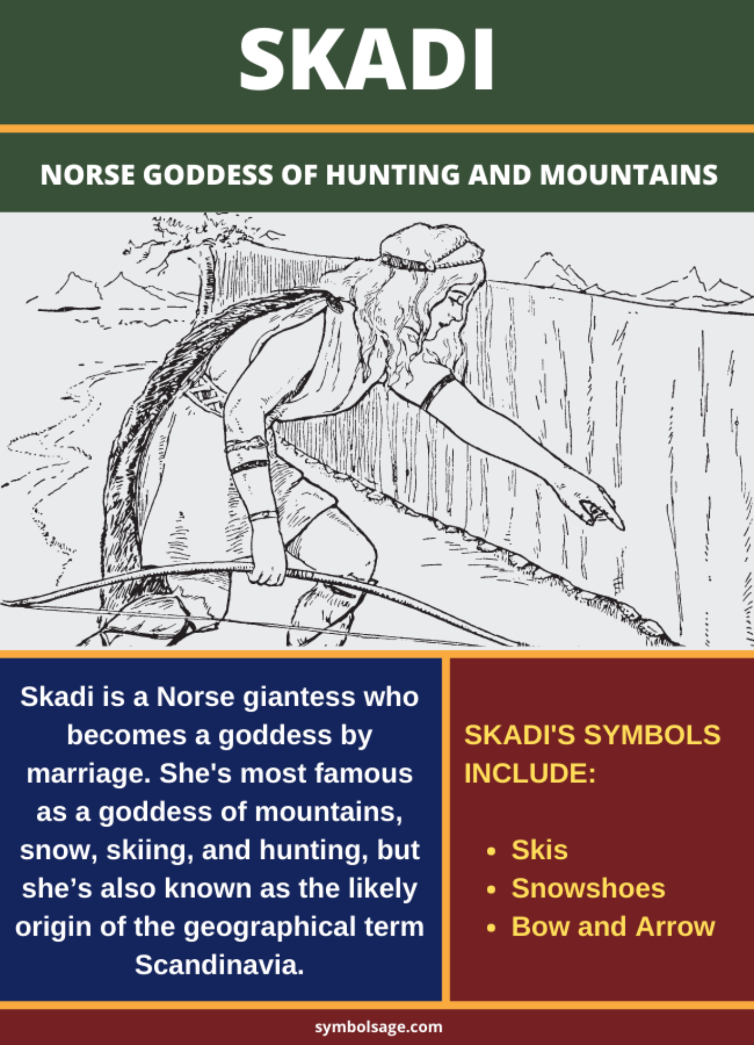 Skadi – Norse Goddess of Mountains and Hunting - Symbol Sage