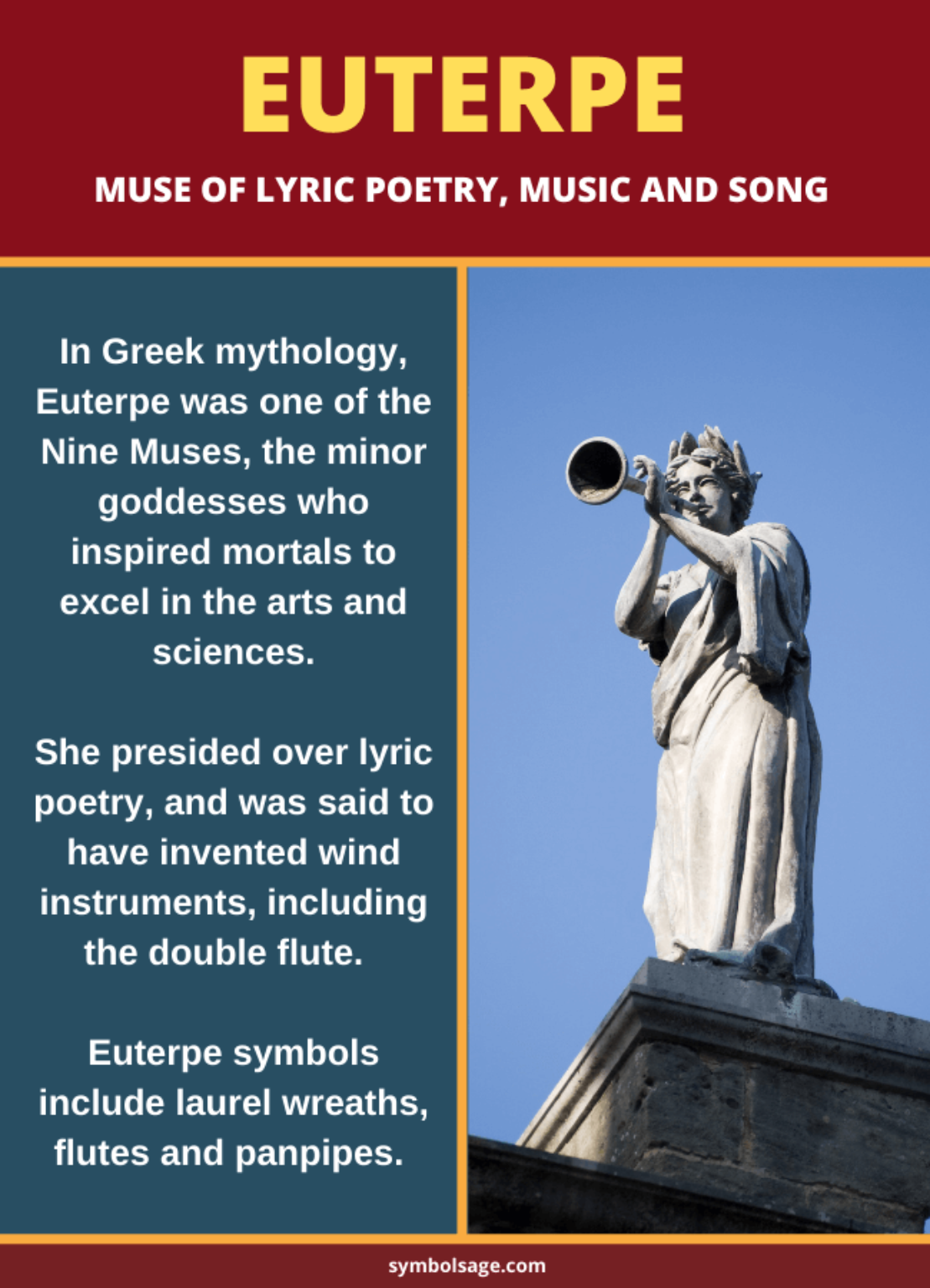 Euterpe – The Muse of Lyric Poetry - Symbol Sage