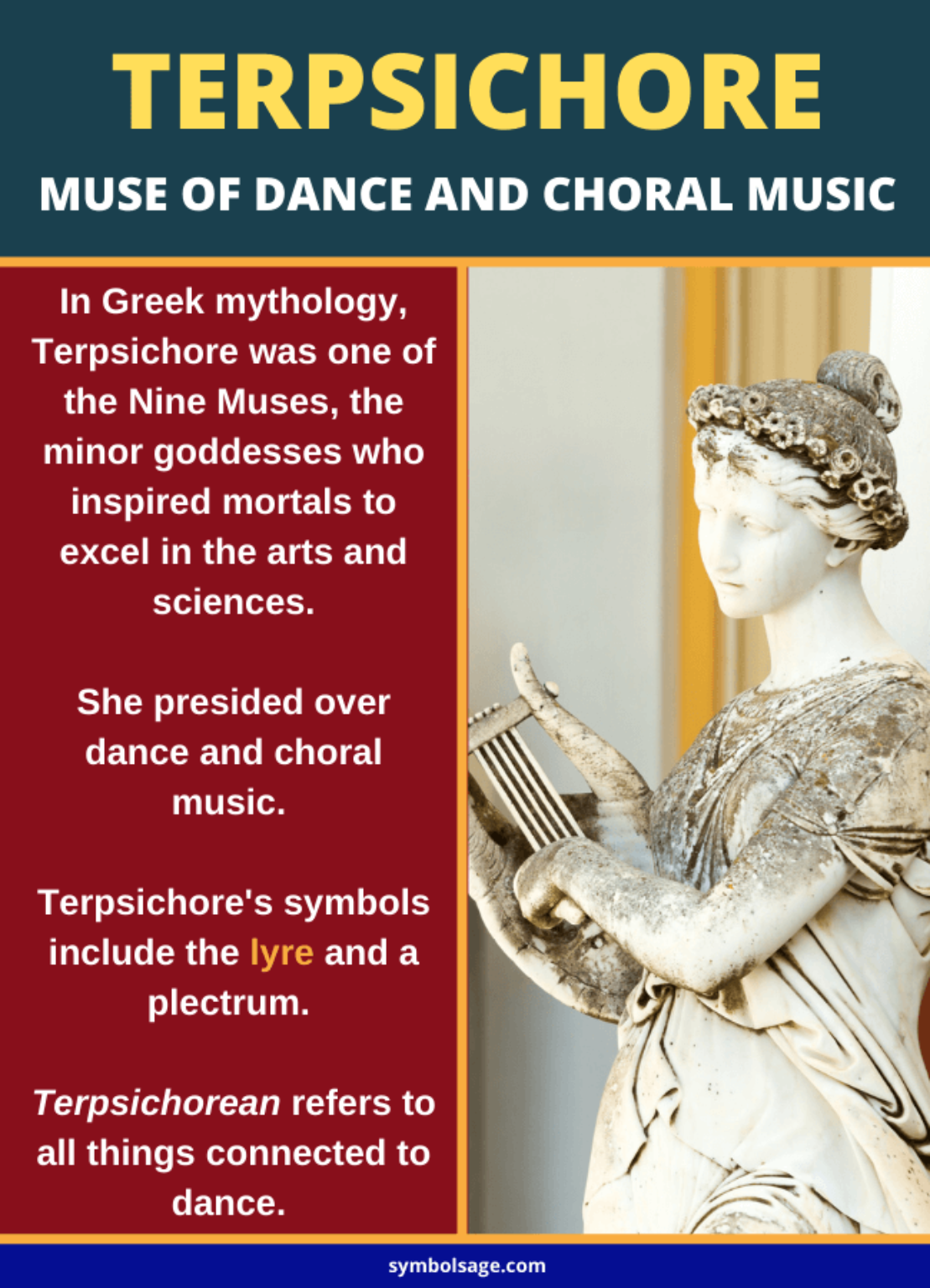 Terpsichore: Greek Muse of Dance and Chorus - Symbol Sage