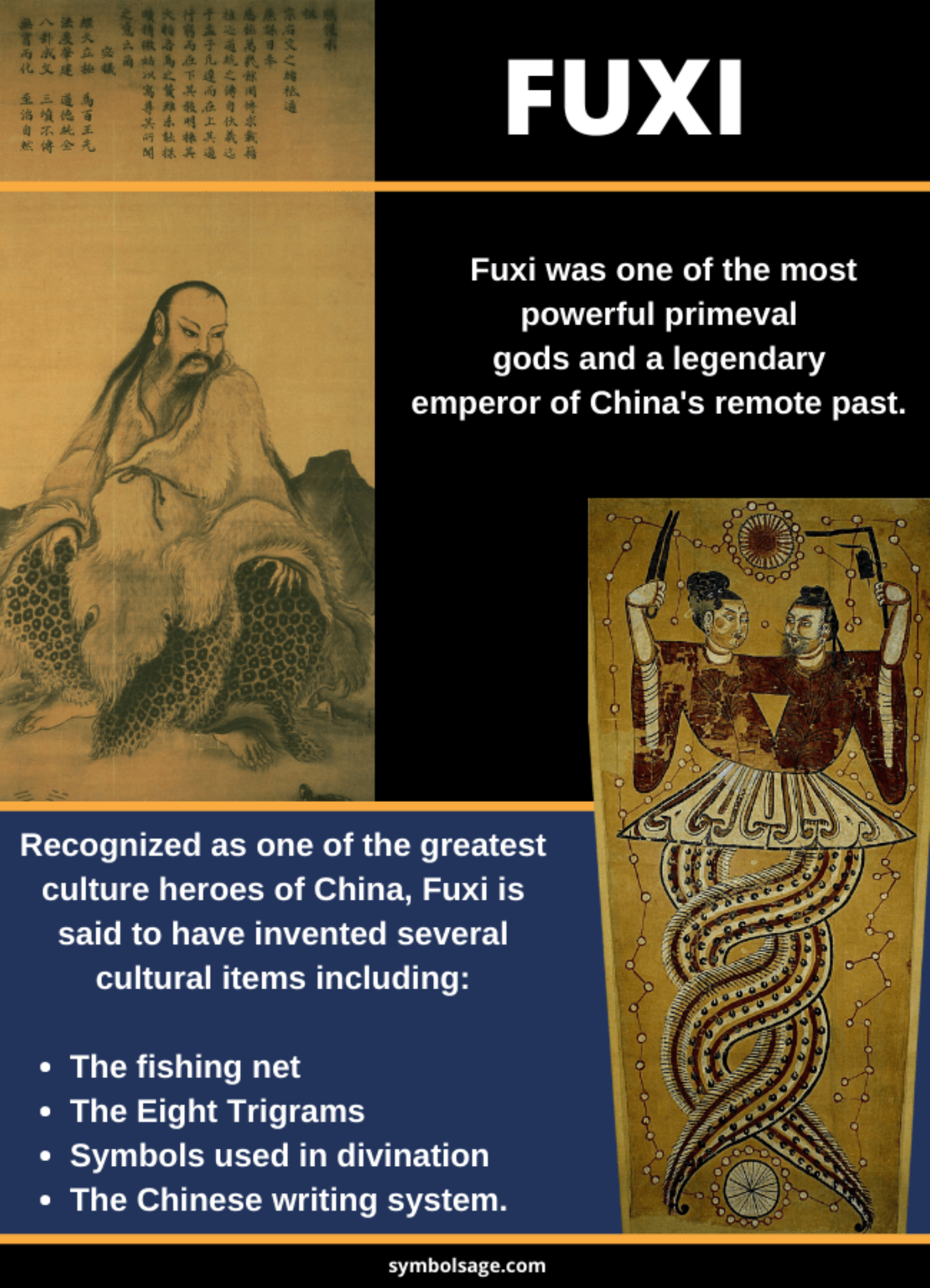 Fuxi – The Mythical Emperor God of China - Symbol Sage